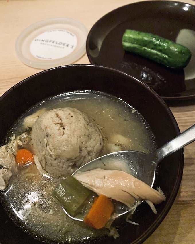 Floating like a golden-broth galaxy with its planetary matzo ball, this soup isn't just food&mdash;it's a warm hug for your insides.