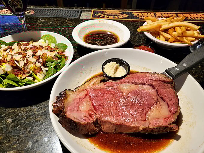 This isn't just dinner, it's a carnivore's dream team &ndash; prime rib so pink and perfect it deserves its own fan club.