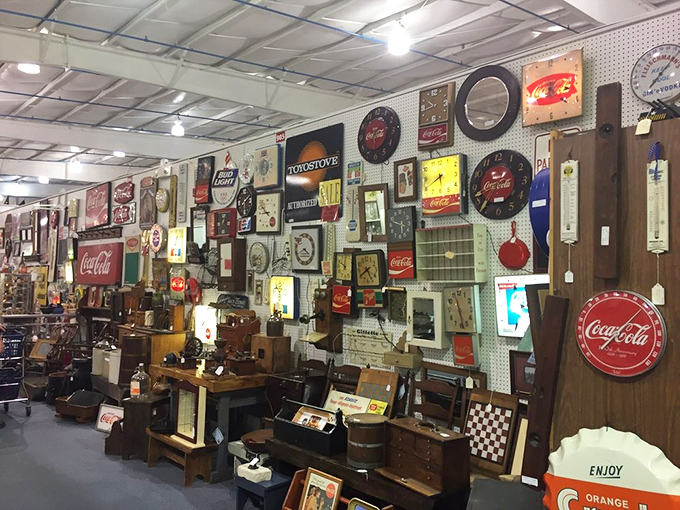 Wall-to-wall Americana! These vintage signs and Coca-Cola memorabilia aren't just decorations&mdash;they're time machines to Saturday afternoons at your grandparents' house.