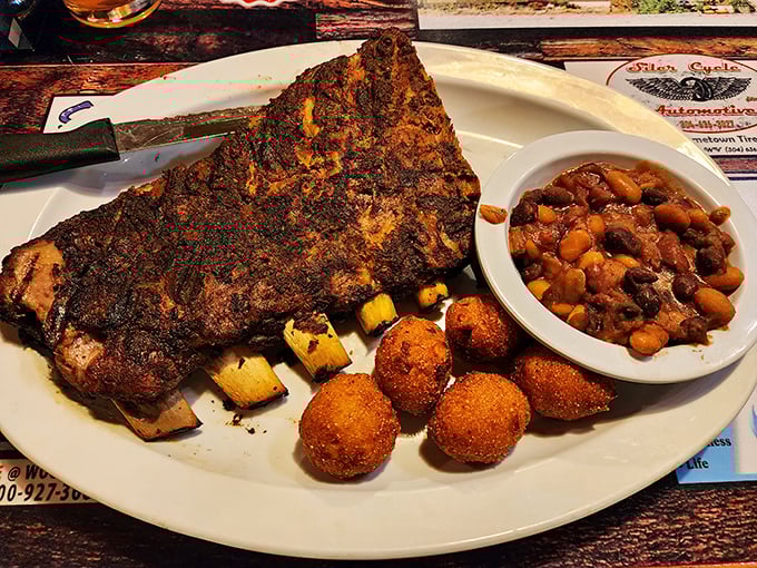 Behold the bark on those ribs! That glistening crust is barbecue's equivalent of nature's perfect sunset—a fleeting moment of beauty before delicious destruction.