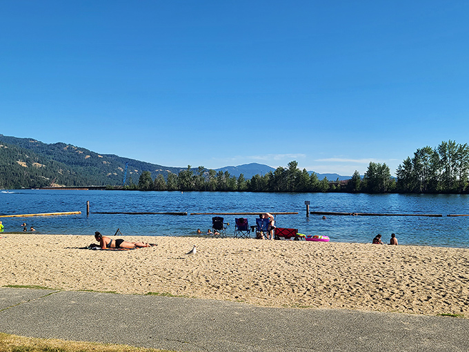 At City Beach Park, million-dollar mountain views come standard with your free afternoon of lakeside lounging.