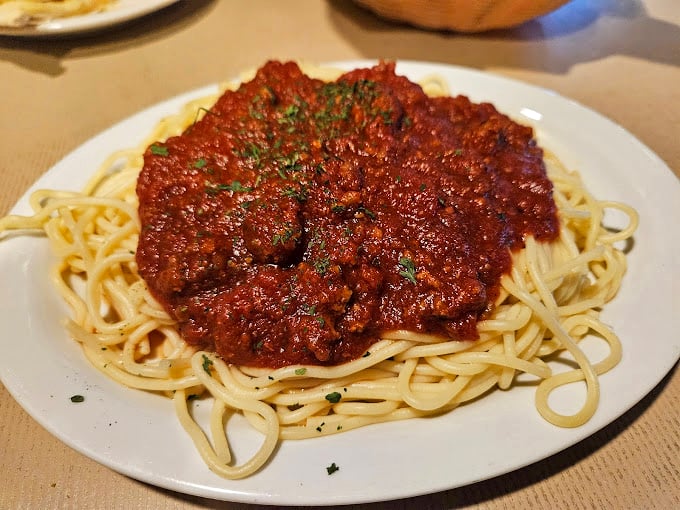 This spaghetti with meat sauce isn't just dinner&mdash;it's a relationship. One that won't ghost you or steal your Netflix password.
