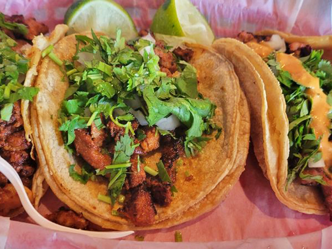 These al pastor tacos aren't just food; they're tiny tortilla time machines transporting you straight to a Mexico City street corner with each blissful bite.