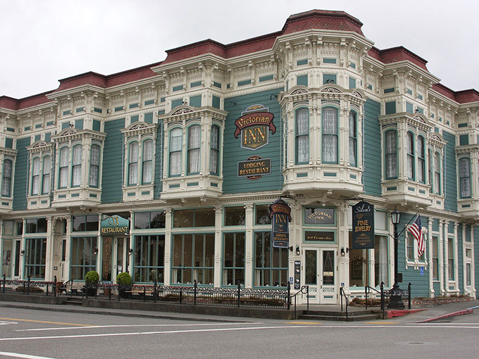 The Victorian Inn stands as the crown jewel of Ferndale's historic district. Its turquoise facade and bay windows have witnessed over a century of visitors falling in love with small-town charm.