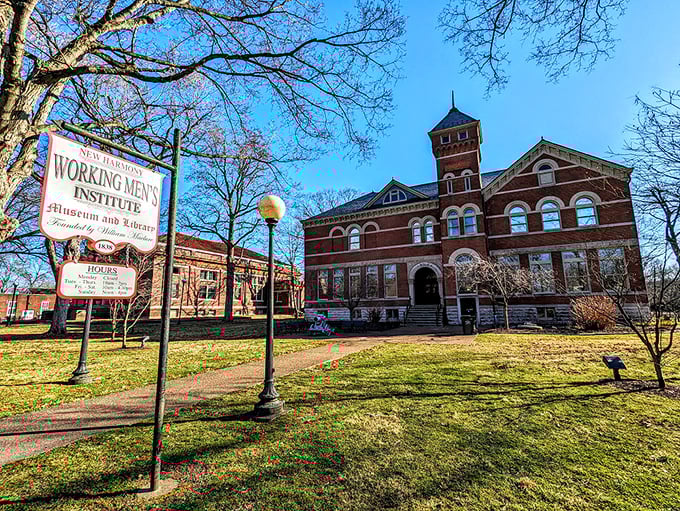 The Working Men's Institute stands proud since 1838, housing Indiana's oldest library and museum&mdash;intellectual ambition in brick and mortar form.
