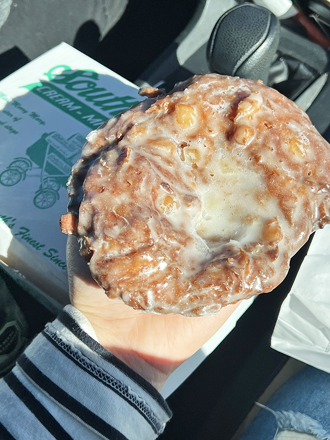 This apple fritter isn't just breakfast—it's an edible work of art that makes you want to frame it before devouring it whole.
