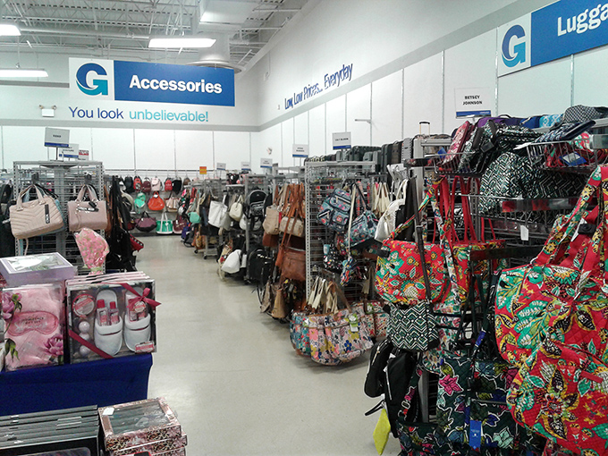 "You look unbelievable!" proclaims the sign, and with these designer bags at these prices, who wouldn't? Accessory nirvana awaits.