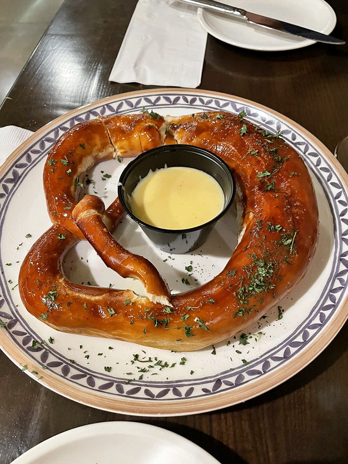 This isn't just a pretzel—it's a golden-brown halo of doughy perfection that makes mall pretzels want to go back to baking school.