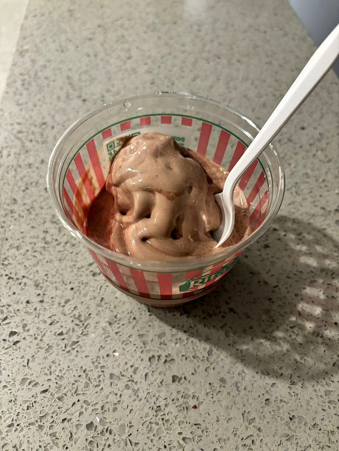 Chocolate custard so smooth it makes velvet feel jealous. That swirl is what dessert dreams are made of.