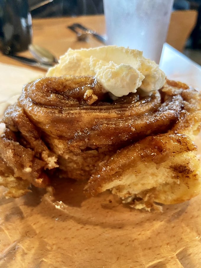 This cinnamon roll isn't just breakfast, it's an event&mdash;a spiral of cinnamon-sugar perfection that makes you wonder why you'd ever settle for cereal again.