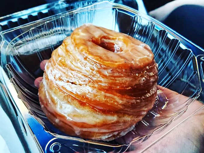 Behold the golden-hued cronut in all its layered glory. Like the Grand Canyon, photos simply cannot capture the true majesty.