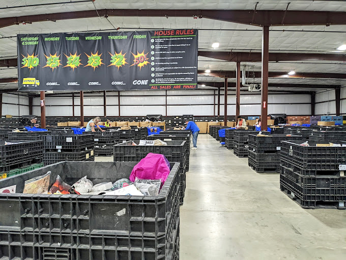 Like an archaeological dig for discounts, shoppers methodically work through bins searching for that kitchen gadget or designer find hiding beneath.