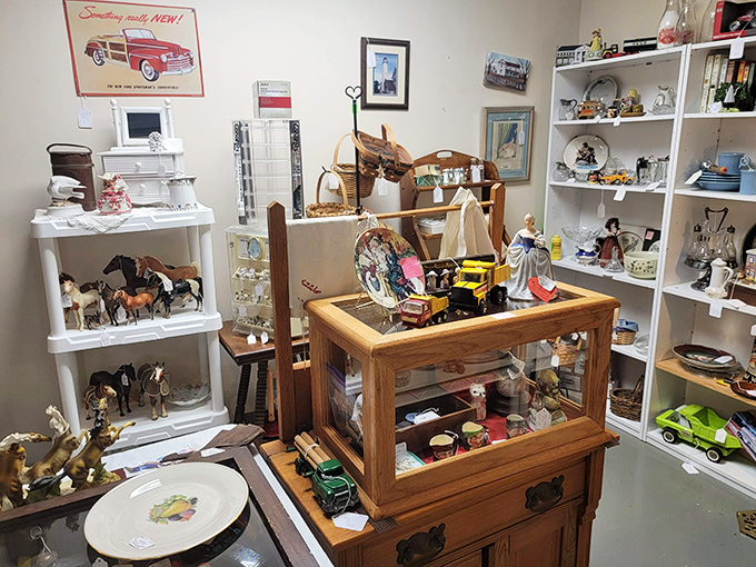 Collector heaven! From porcelain horses to vintage toys, this booth proves one person's "I don't need this anymore" becomes another's "I've been searching forever!"