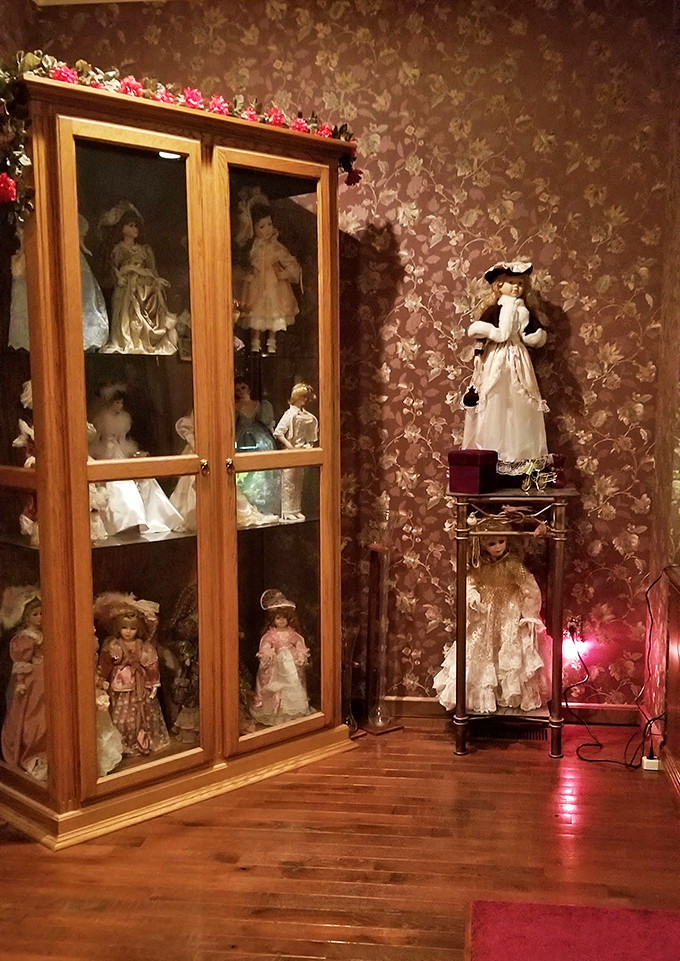 The castle's doll collection would make even the most stoic visitor whisper "wow." These elegant figurines stand guard in their wooden display case, silently observing castle life.