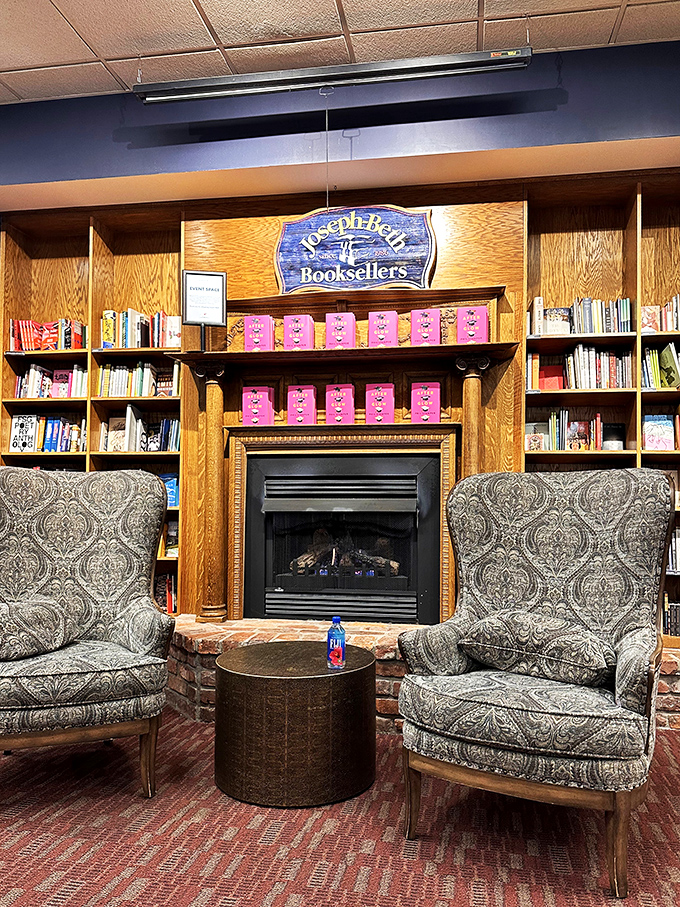 Forget Netflix and chill &ndash; this is "fireplace and read." Cozy armchairs flank a warm hearth, creating the reading nook you've always dreamed about.