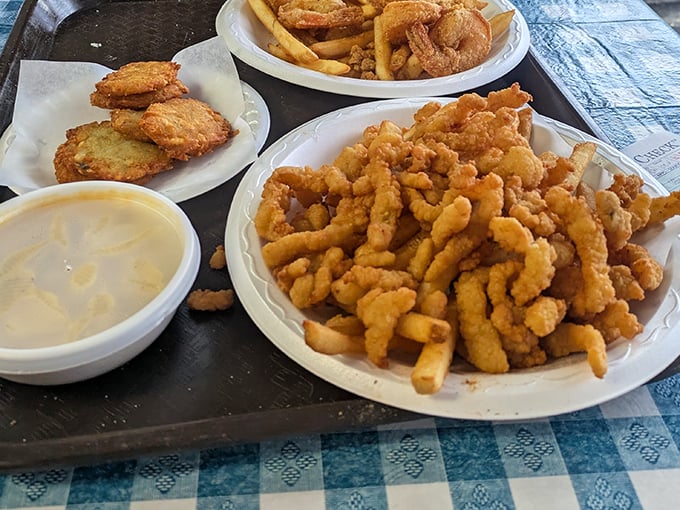 Golden treasures that would make Neptune himself swim upstream. The perfect crunch-to-tenderness ratio exists, and it's right here.