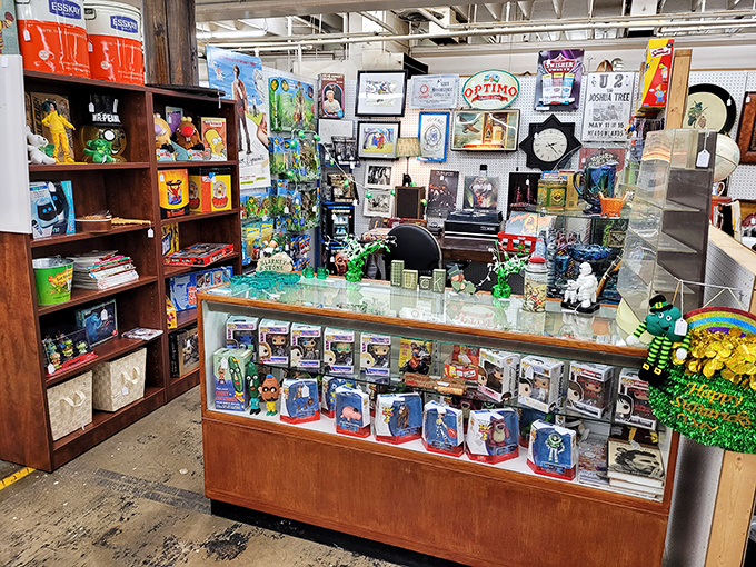Pop culture heaven awaits collectors in this booth where childhood memories are neatly boxed and displayed, just waiting to spark joy again.