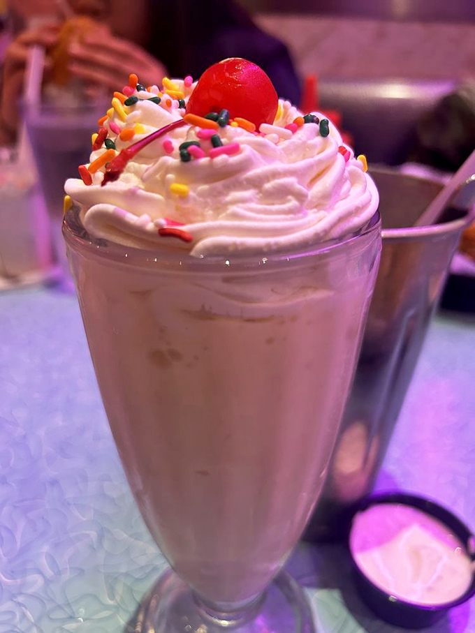 Whipped cream mountain, sprinkle confetti, cherry on top&mdash;this milkshake doesn't just bring boys to the yard, it brings everyone to San Diego.