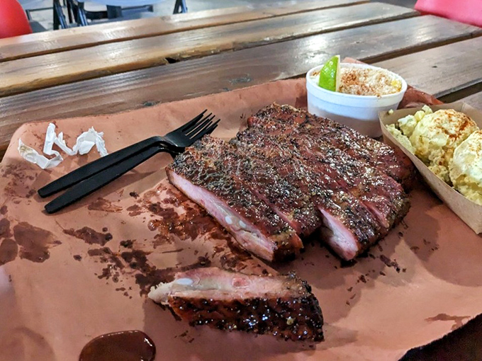 These ribs don't just fall off the bone&mdash;they practically leap onto your fork, bringing along that perfect pink smoke ring as evidence of low-and-slow perfection.