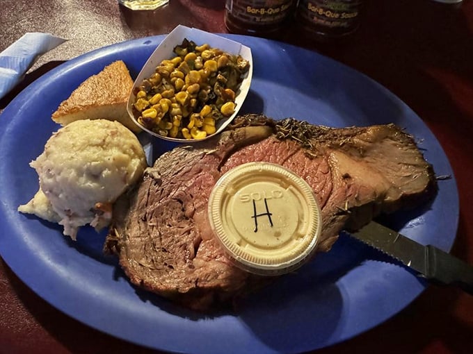 Behold the star of the show&mdash;prime rib so perfectly pink it makes vegetarians question their life choices. That horseradish sauce? Pure genius.