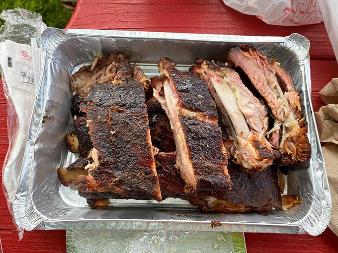 Behold the bark! These ribs showcase that perfect exterior crust that barbecue dreams are made of&mdash;a smoky, spicy landscape of pure flavor.