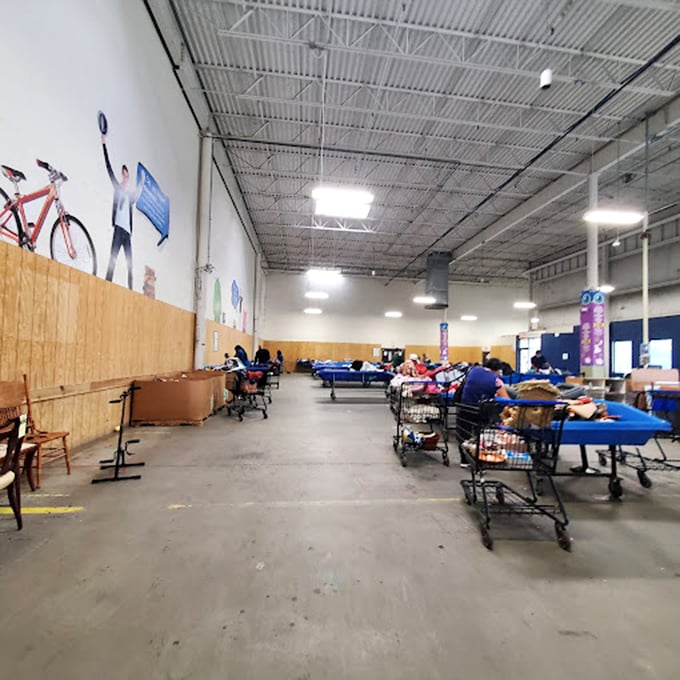 The thrill of the hunt brings people from all walks of life. Like a poker game, everyone keeps their best "hands" close to their shopping carts.