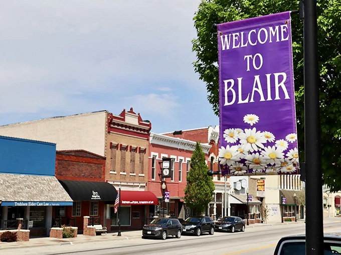 Blair welcomes visitors with patriotic flair and brick buildings that have witnessed generations of downtown gossip.