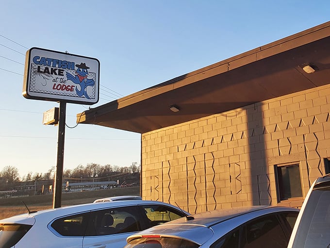 Catfish Lake's no-nonsense sign tells you exactly what they do best - serving up catfish that'll make you forget you're in Nebraska.
