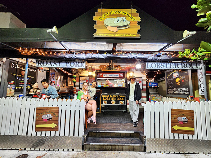 DJ's Clam Shack's humble entrance hides treasures that would make Neptune himself line up for a table.