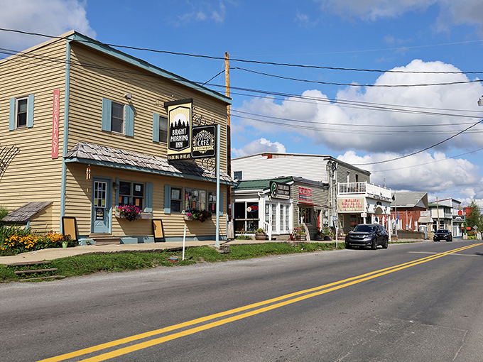 Davis' stone buildings stand sturdy against mountain weather, housing modern adventures in century-old walls.