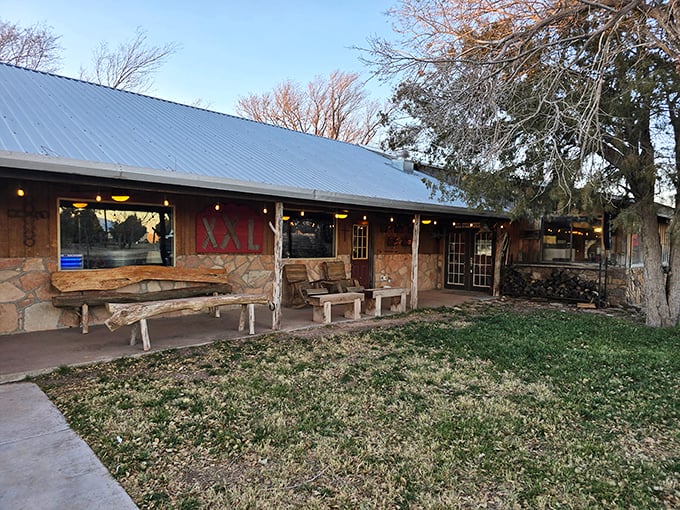 Stone walls and rustic benches welcome you like an old friend &ndash; no pretension, just great steaks ahead.