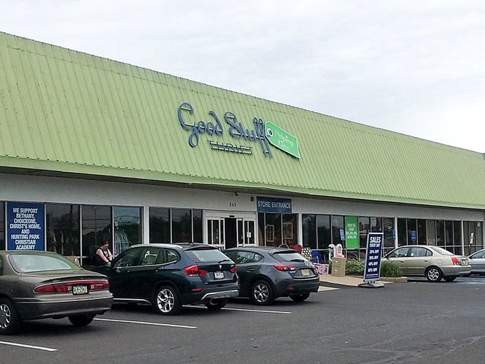 "Good name, better finds! This cheery green storefront houses unexpectedly delightful treasures for the bargain hunter in all of us." 