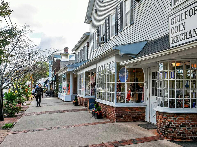 Guilford's quaint storefronts invite leisurely strolls where five-minute errands become hour-long social events with friends you haven't met yet.