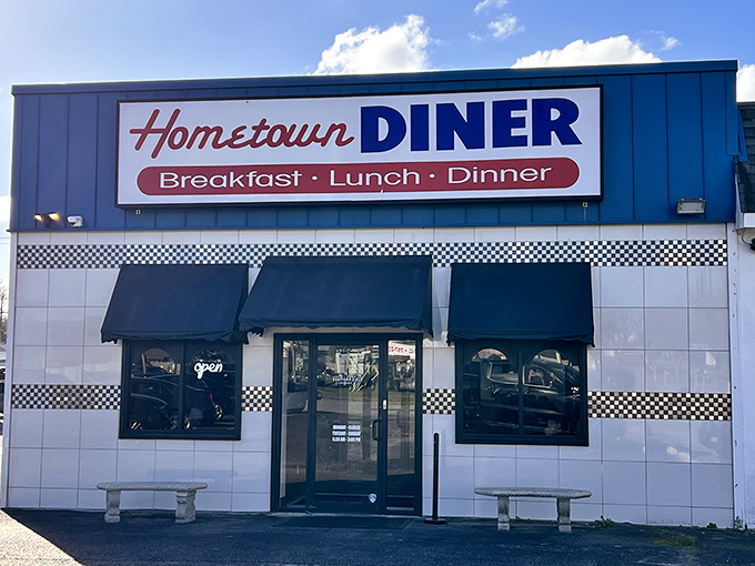Hometown Diner's blue-and-white facade might be simple, but what happens inside is culinary magic.