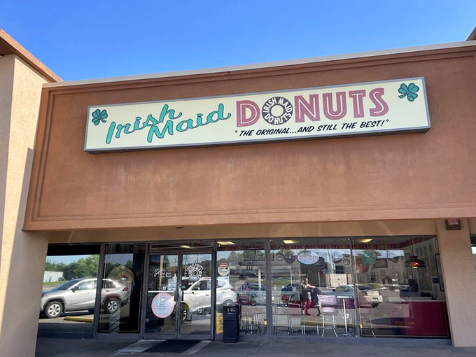 Irish Maid's retro sign promises a blast from the past &ndash; where donuts and nostalgia are served in equal, delicious portions.
