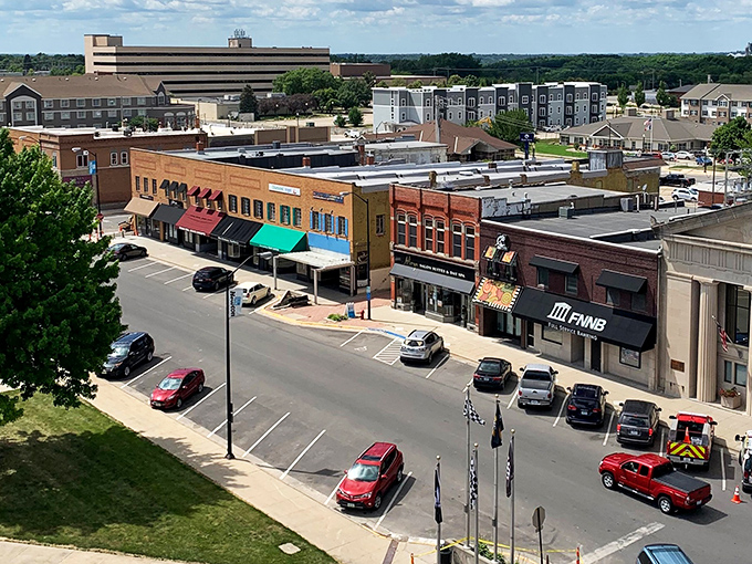 Newton's downtown skyline showcases the architectural pride of a bygone era, with details you just don't see in modern buildings.