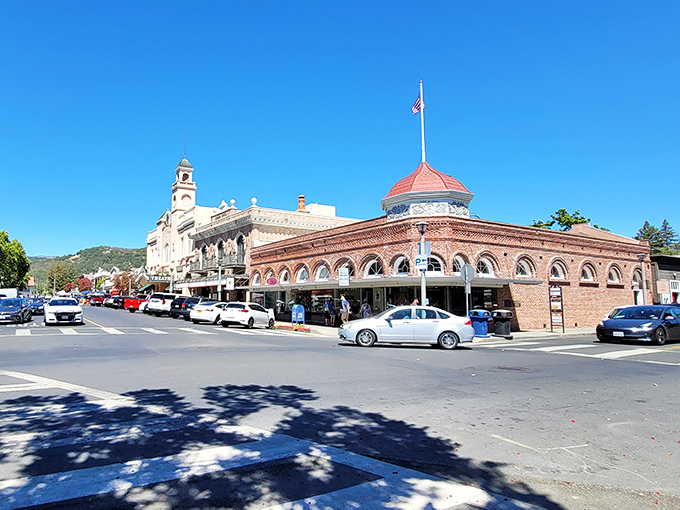 Historic buildings frame the charming town plaza, where locals have been gathering for generations to share wine, stories, and community celebrations.
