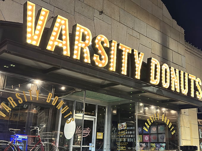 Varsity Donuts lights up the night like Broadway for breakfast, proving that good things come to those who don't wait until morning.