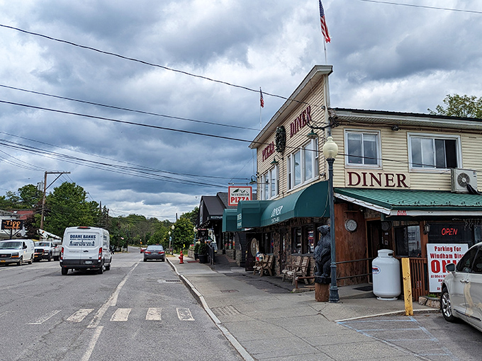 Windham's clock tower keeps "mountain time" – always five minutes slower than city time, and all the better for it.