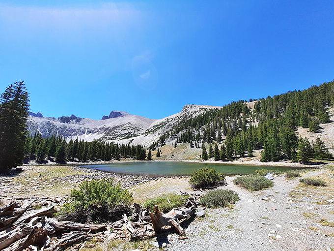 Great Basin National Park's serene alpine lake reflects peaks that have witnessed thousands of years of human history.