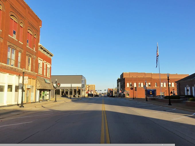 Downtown Chanute's colorful storefronts practically sing "your retirement dollars are royalty here," where Social Security checks maintain their dignity.