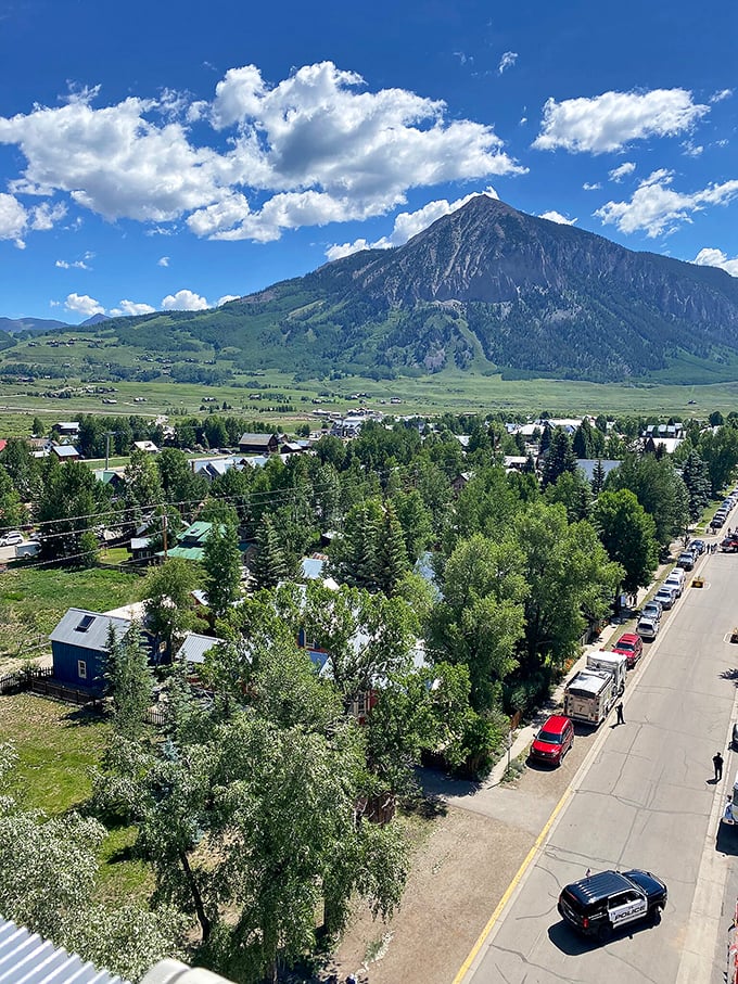 Mountain majesty watches over Crested Butte like a protective parent, while the town shows off its colorful personality below.