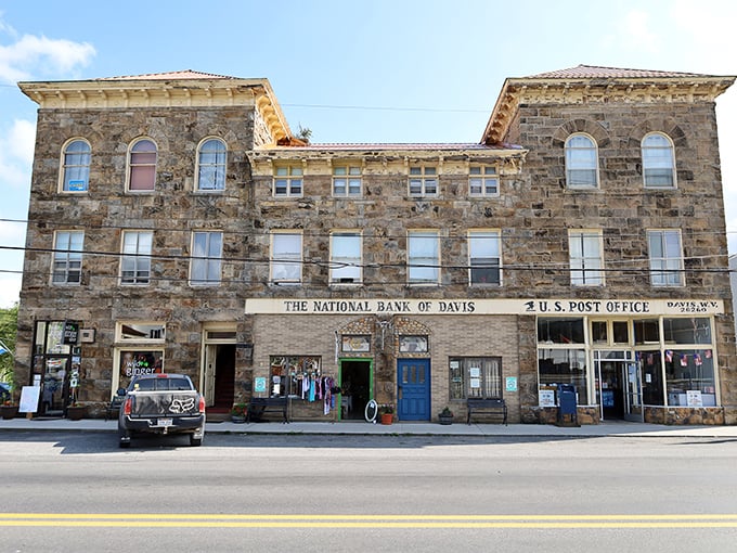 The National Bank of Davis looks like it could tell you stories of gold rushes and railroad tycoons over a good whiskey.