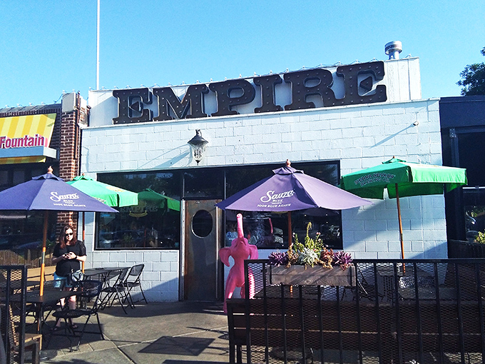 The EMPIRE strikes back...with pizza! This Plaza District landmark serves slices with attitude.