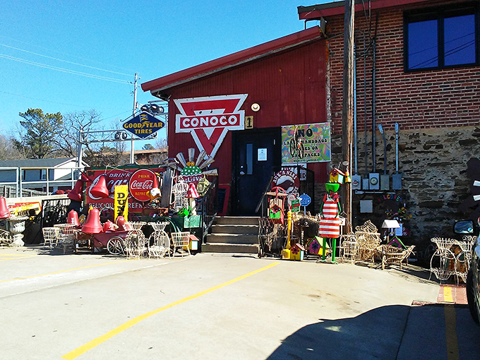 This brick building has seen history, and now it houses pieces of it for sale. Nostalgia with a price tag &ndash; usually a reasonable one!
