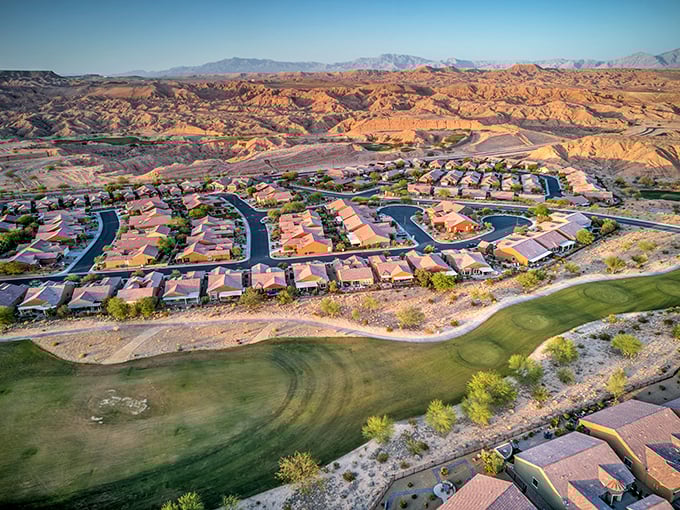 Desert living at its finest! Mesquite's palm-lined streets lead straight to those magnificent mountain vistas.