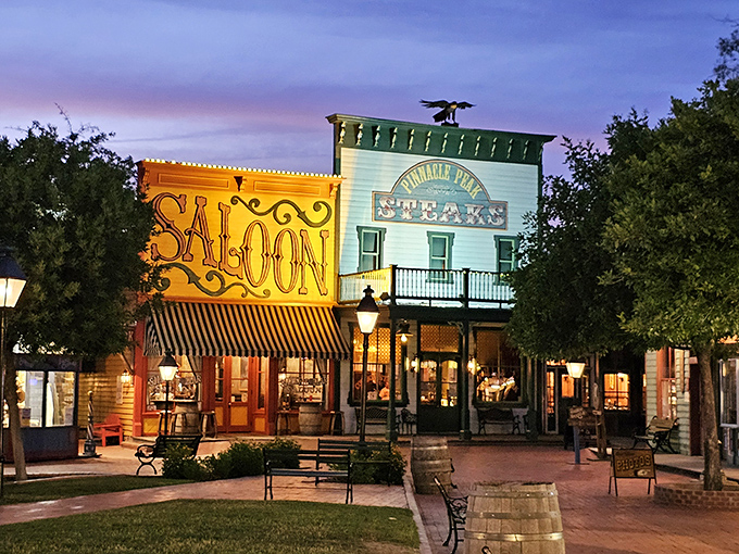 Twilight transforms Pinnacle Peak into a magical Old West movie set. Just don't wear your favorite tie &ndash; you've been warned!