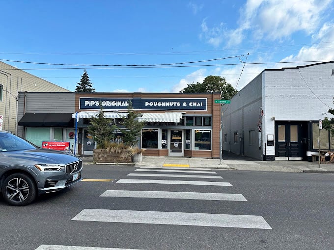 Those outdoor tables aren't just for show&mdash;they're front-row seats to Portland's greatest street theater, with donuts as your ticket. 