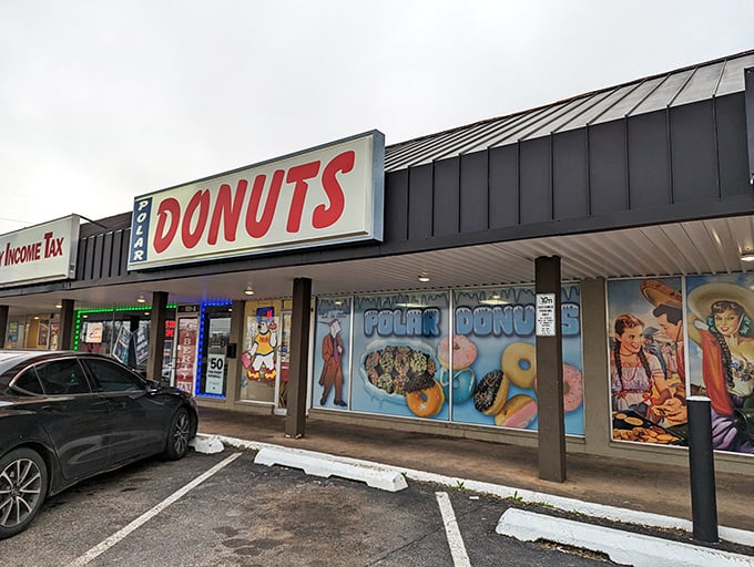 The vintage charm of Polar Donuts' storefront is a portal to simpler times. When donuts were donuts and breakfast was an adventure.