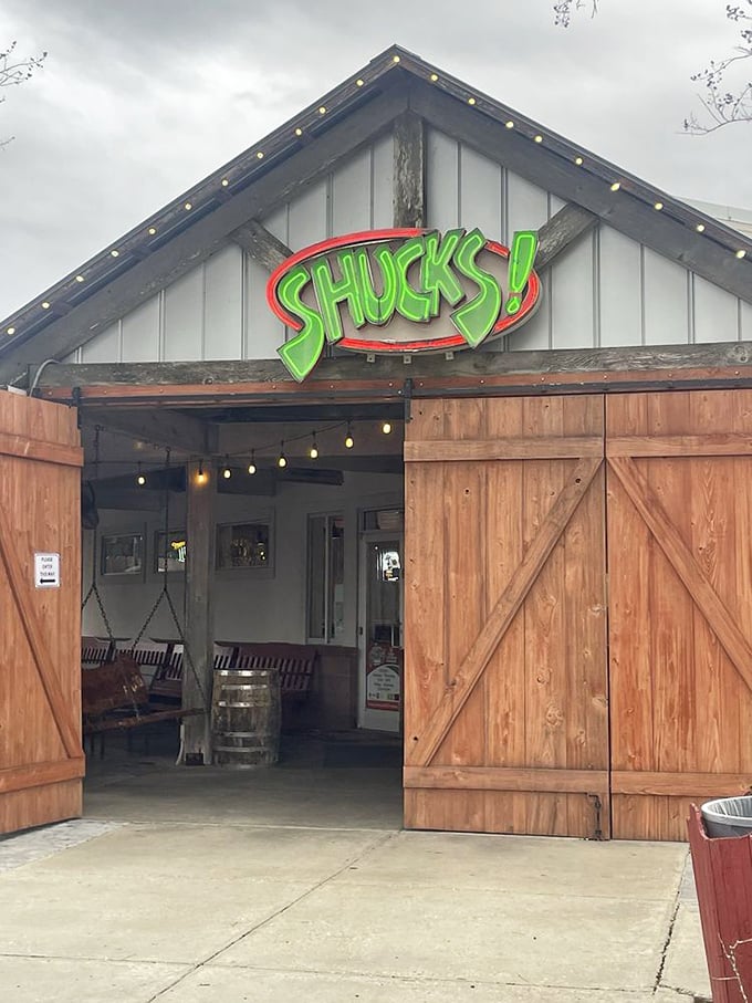 Those barn doors at SHUCKS! swing open like the gates to oyster heaven &ndash; no harps, just the symphony of shells being cracked.